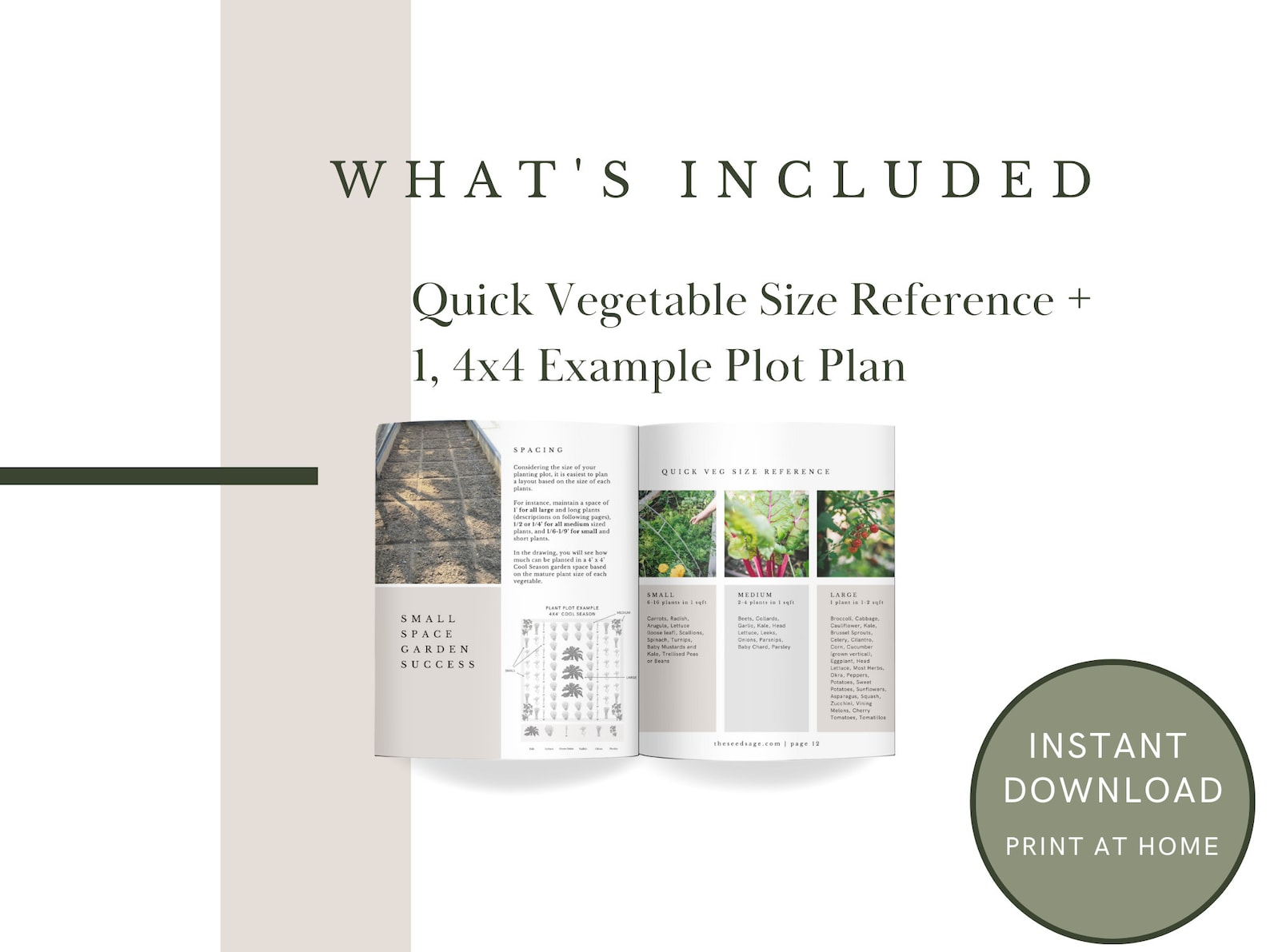 Plant Size Garden Cheat Sheet, Garden Planner Printable, Gardening ...