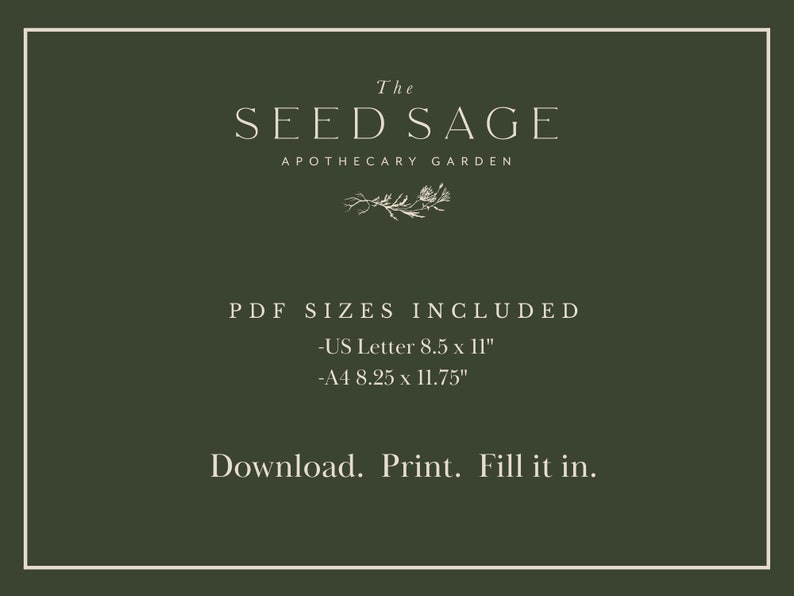 Plant Size Garden Cheat Sheet Garden Planner Printable - Etsy