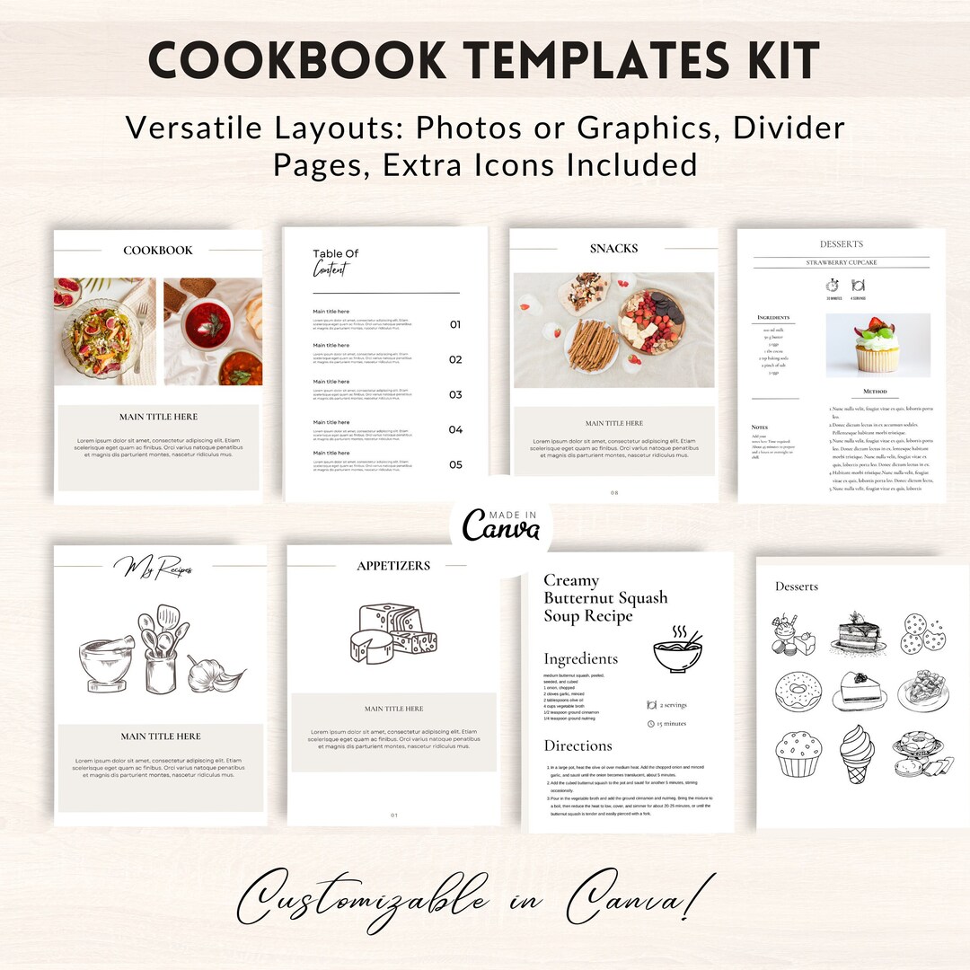 Cookbook Templates for Recipe Organization Ideal for Binders - Etsy