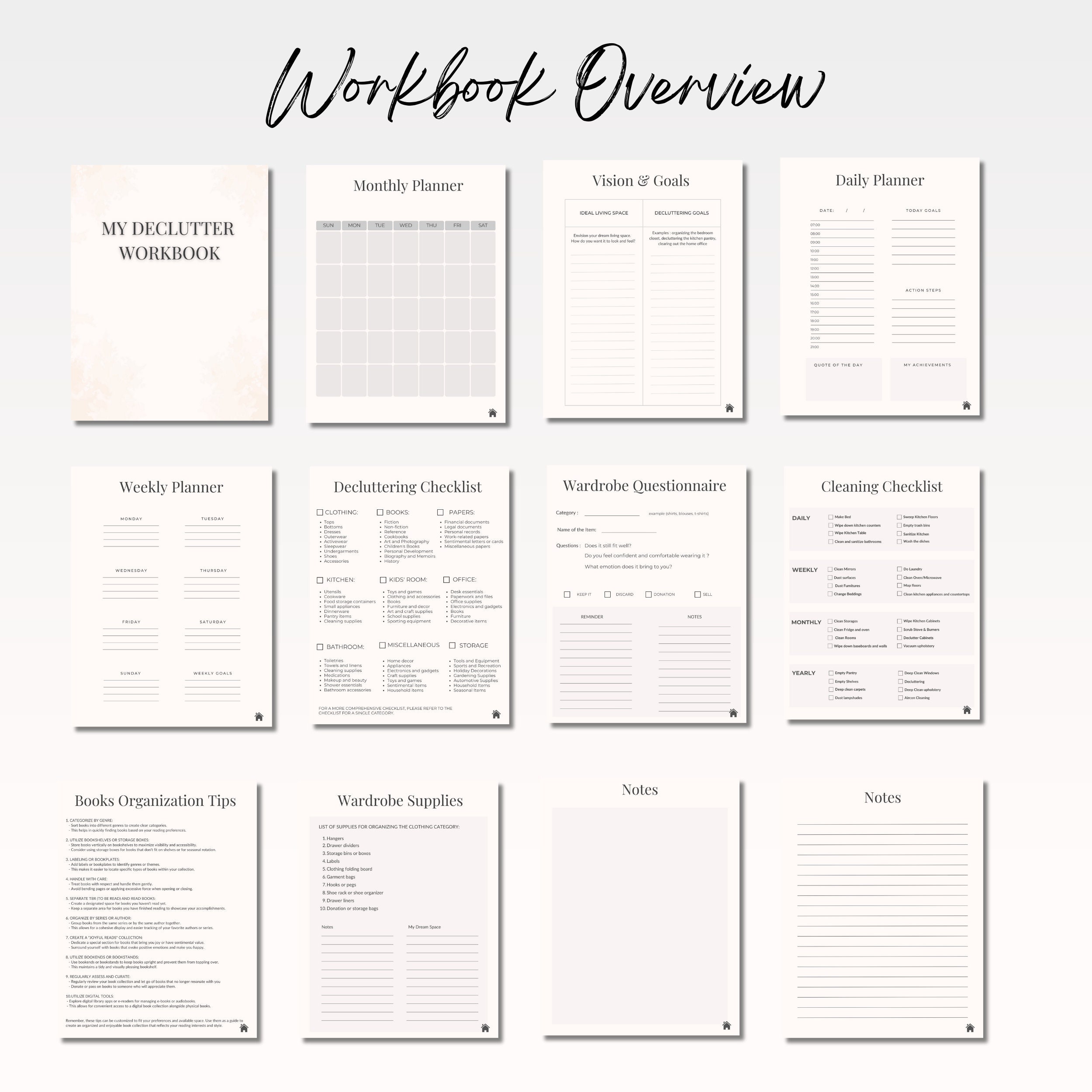 Declutter Workbook:printable Digital Guide for the Ultimate - Etsy