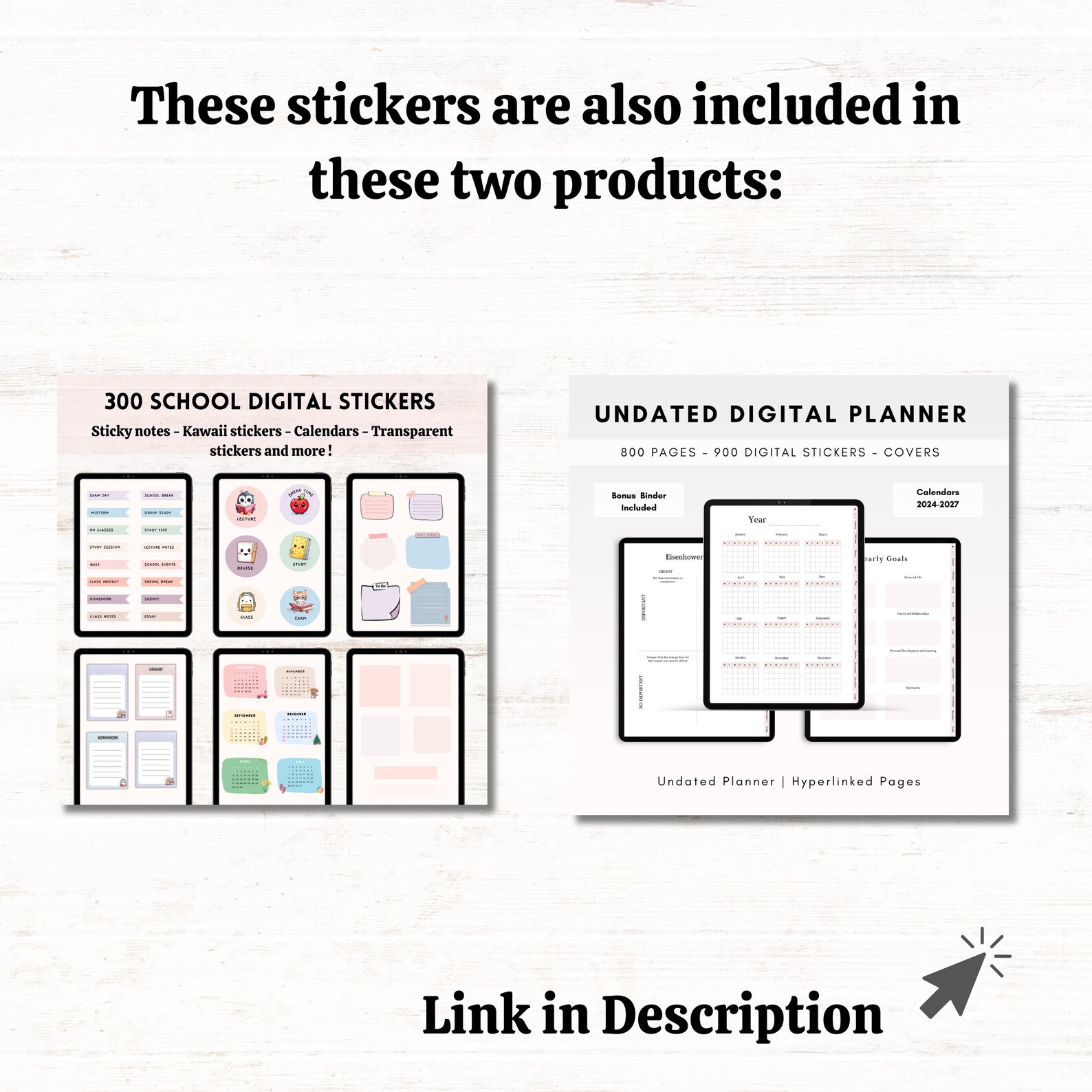 Digital Sticker Sticky Notes ,transparent Stickers and Widgets, Bundle ...