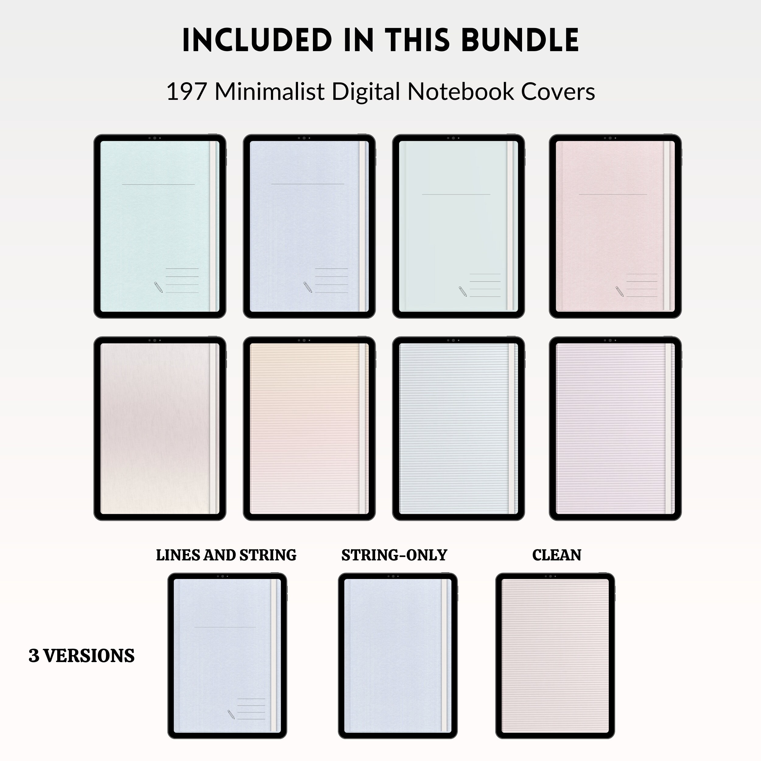 Digital Notebook Cover Bundle 300 Covers for Goodnotes and Any ...