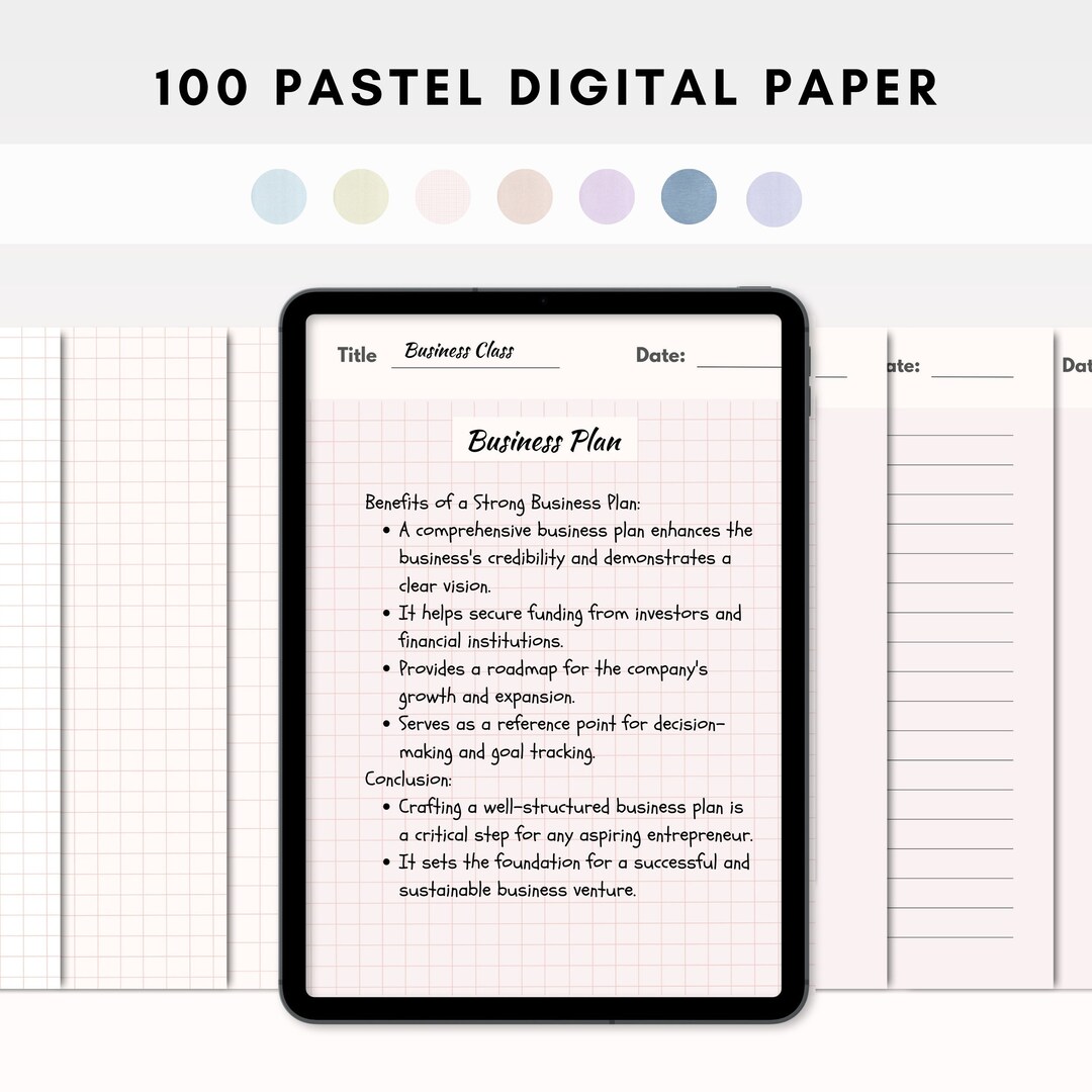 Pastel Digital Note Paper: 100 Pages for Digital Notebooks Compatible ...