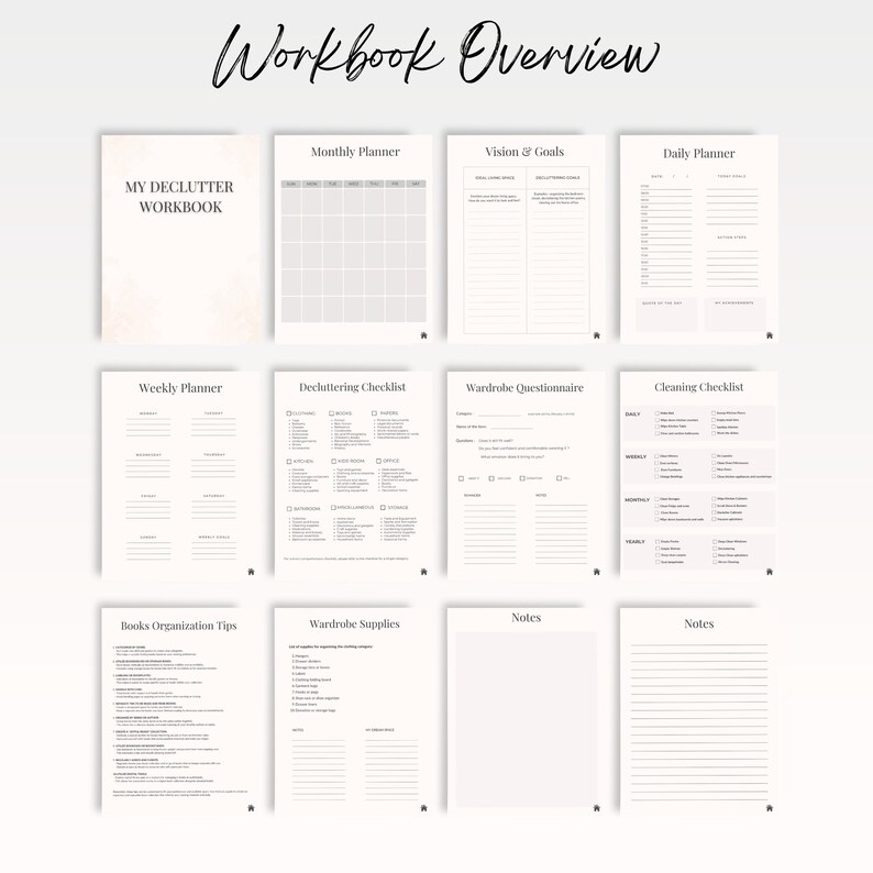 Declutter Workbook:printable Digital Guide for the Ultimate Declutter Challenge!transform Your ...
