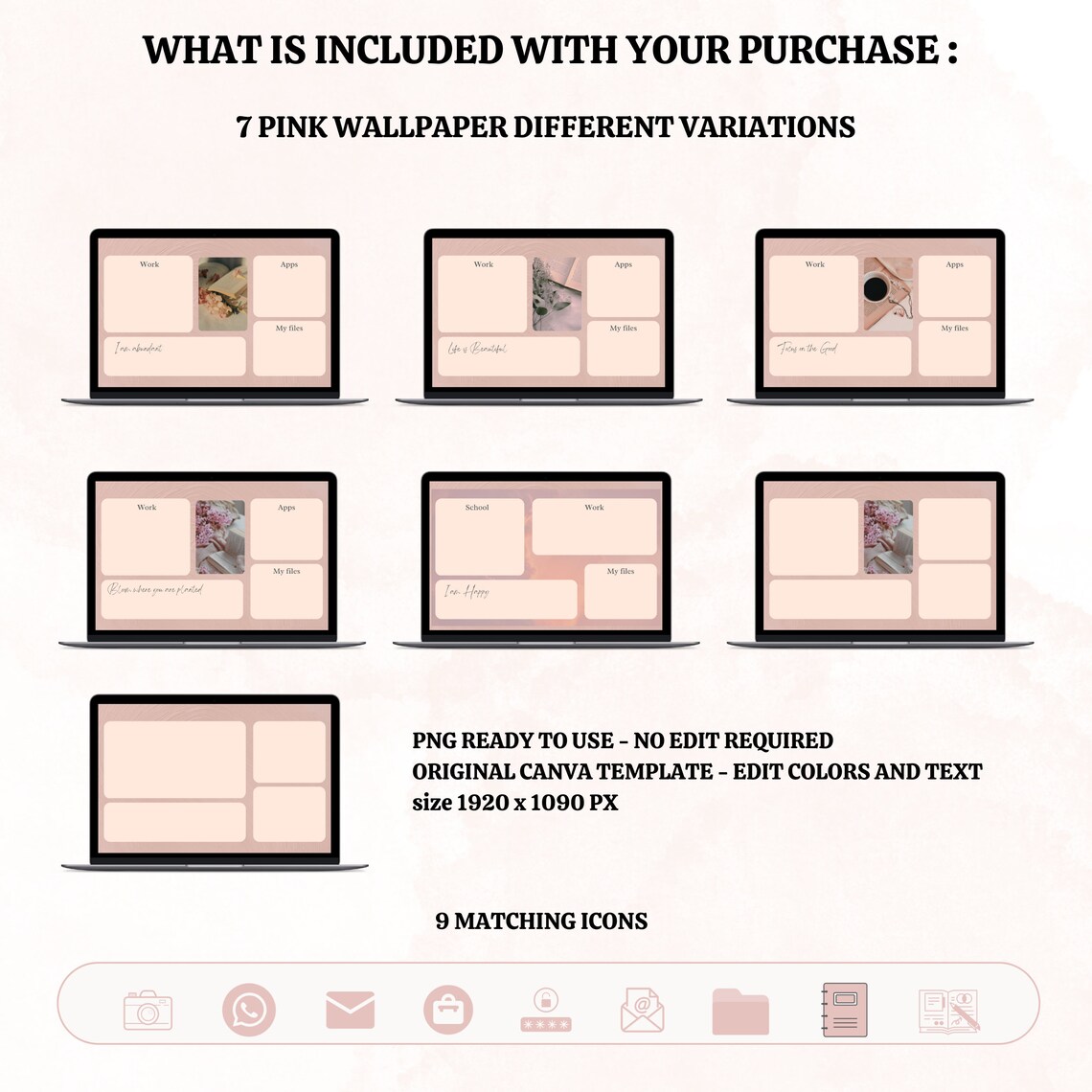 Desktop Organizer Wallpaper Elegant Desktop Background Folder - Etsy