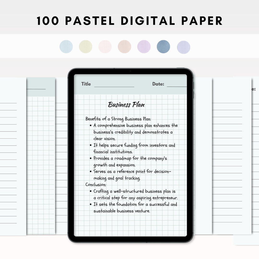 Pastel Digital Note Paper: 100 Pages for Digital Notebooks - Compatible ...