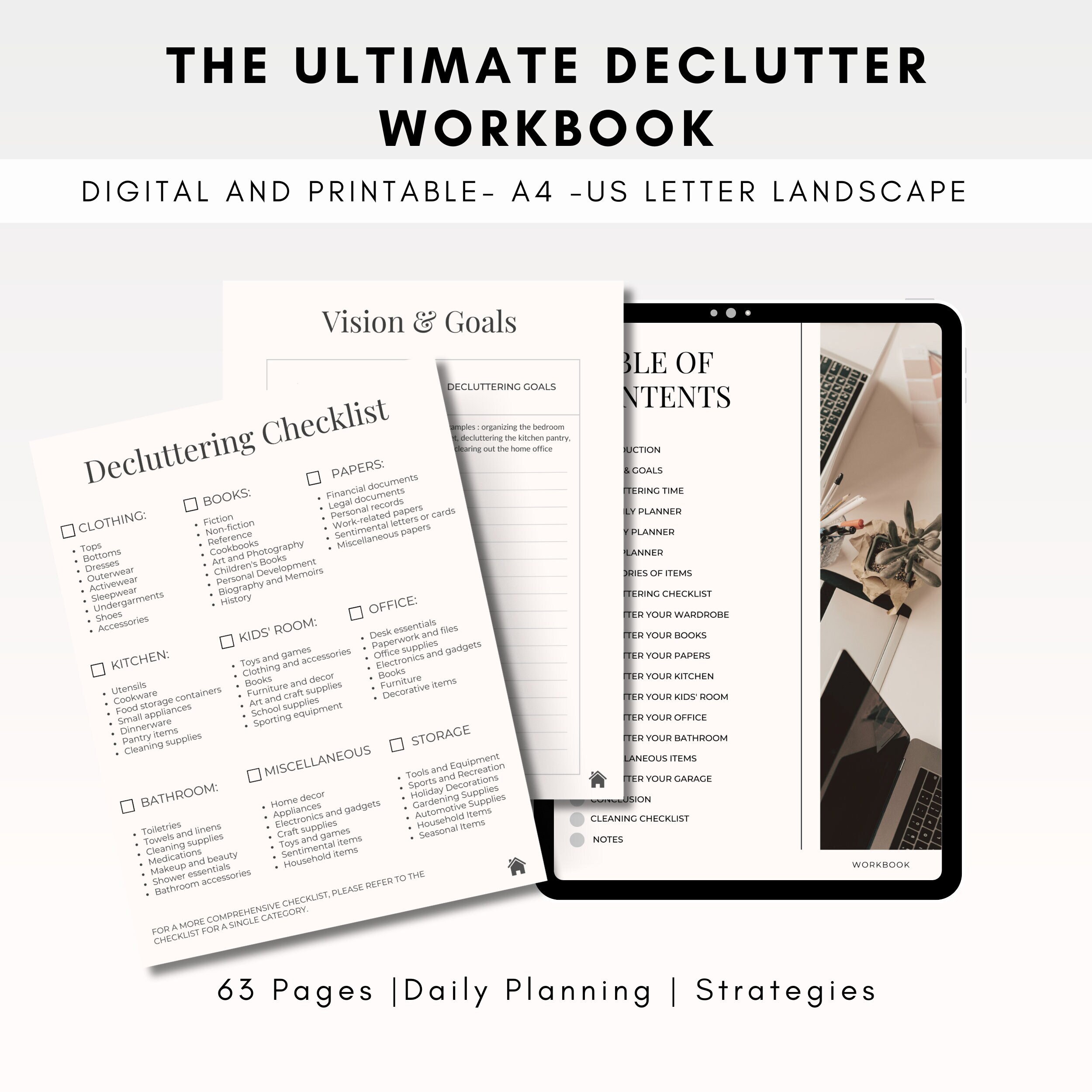 Declutter Workbook:printable Digital Guide for the Ultimate Declutter ...