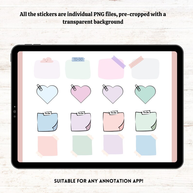Digital Sticker Sticky Notes ,transparent Stickers and Widgets, Bundle ...