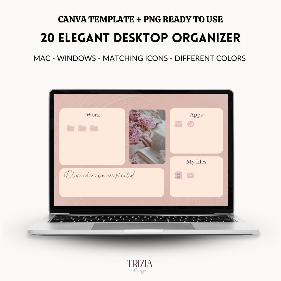 Desktop Organizer Wallpaper Elegant Desktop Background Folder - Etsy