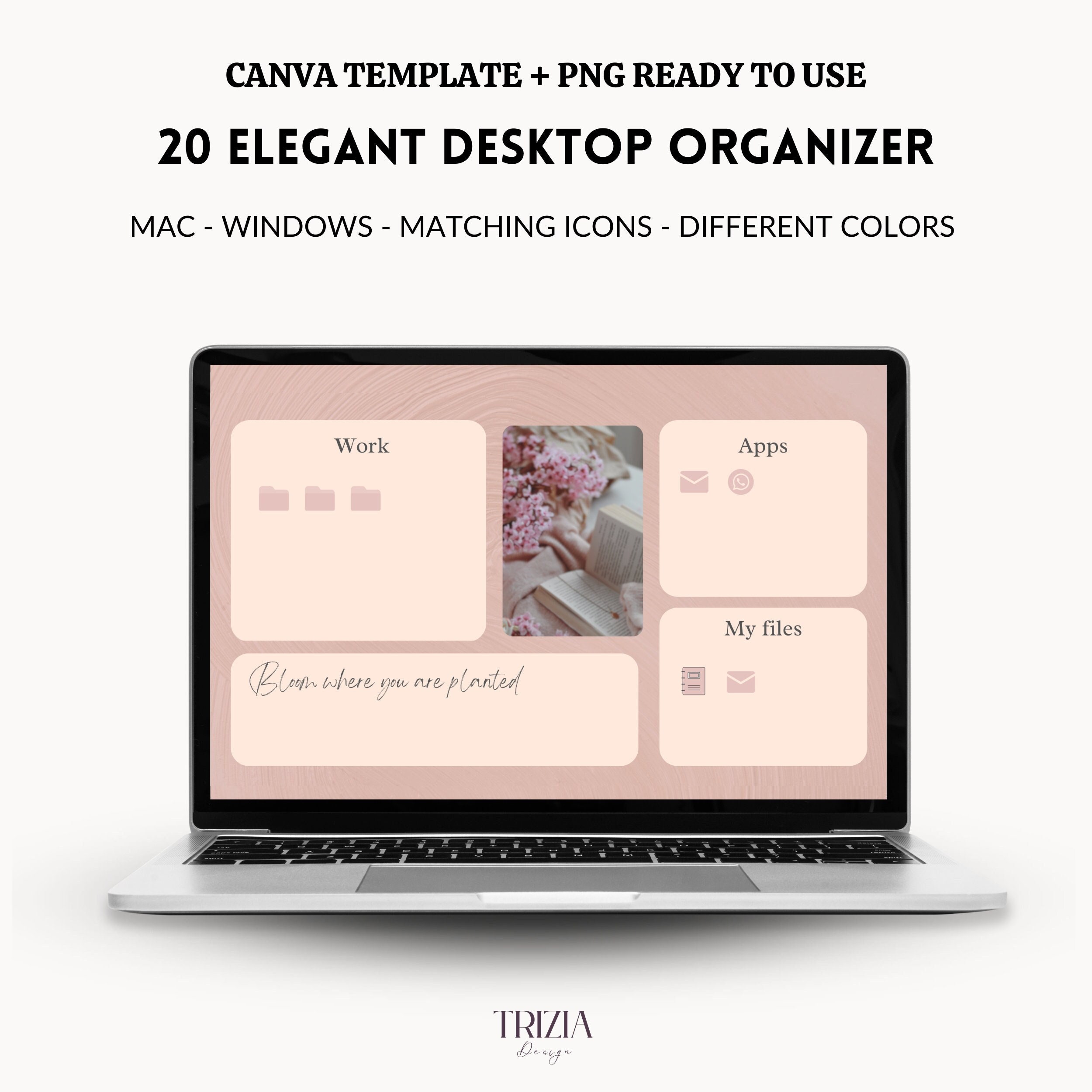 Desktop Organizer Wallpaper Elegant Desktop Background Folder - Etsy