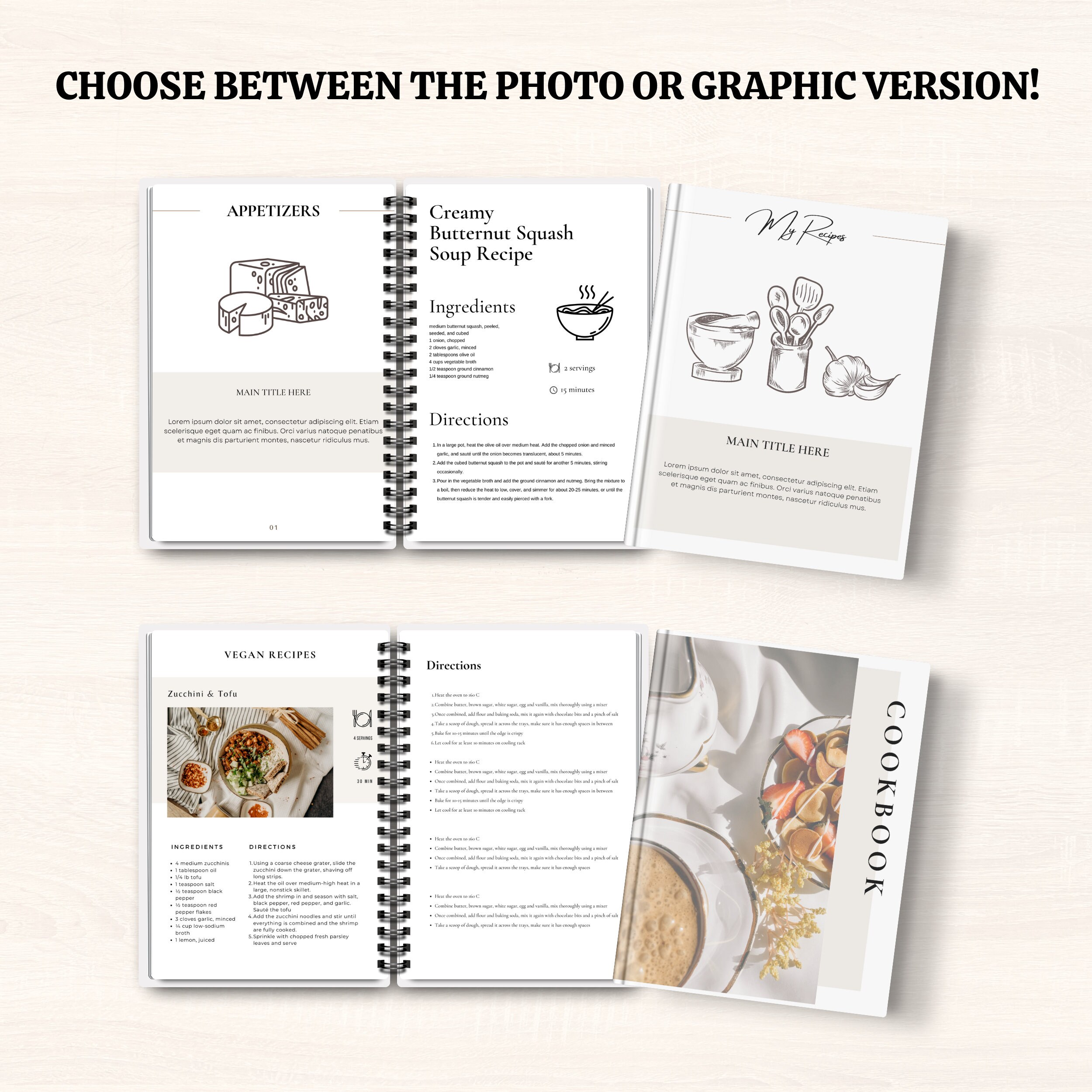 Cookbook Templates for Recipe Organization - Ideal for Binders and ...