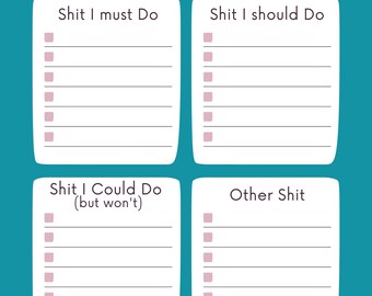 Shit to Do List - Etsy