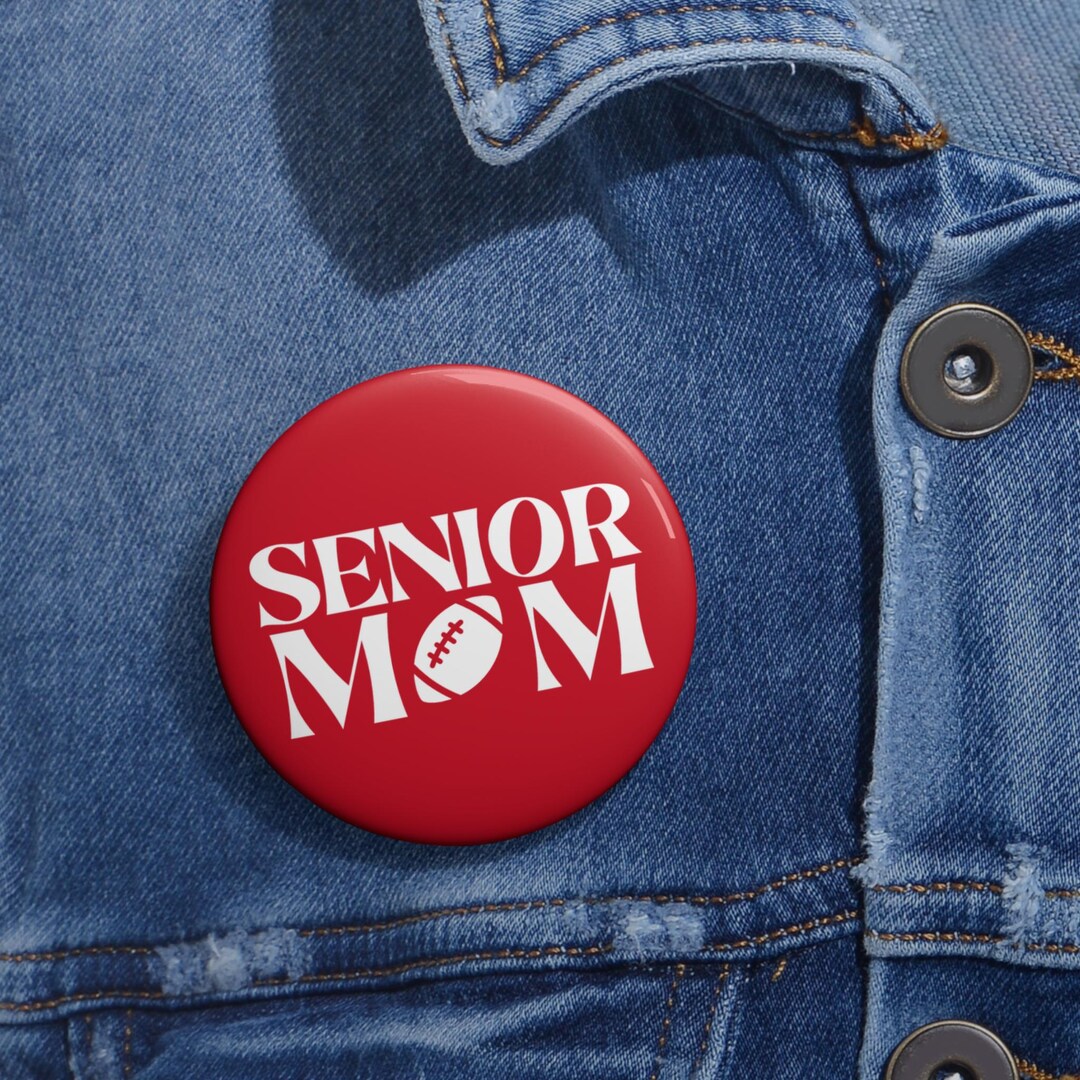 Senior Mom Gameday Button Pin Football Red - Etsy