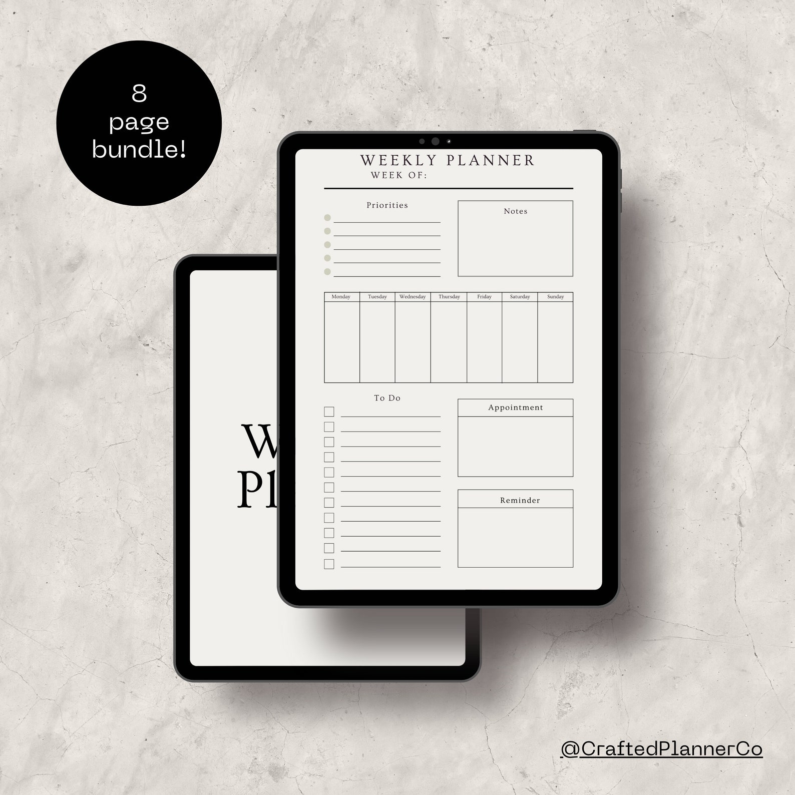 Minimalist Digital Planner Bundle Printable Planner Daily - Etsy