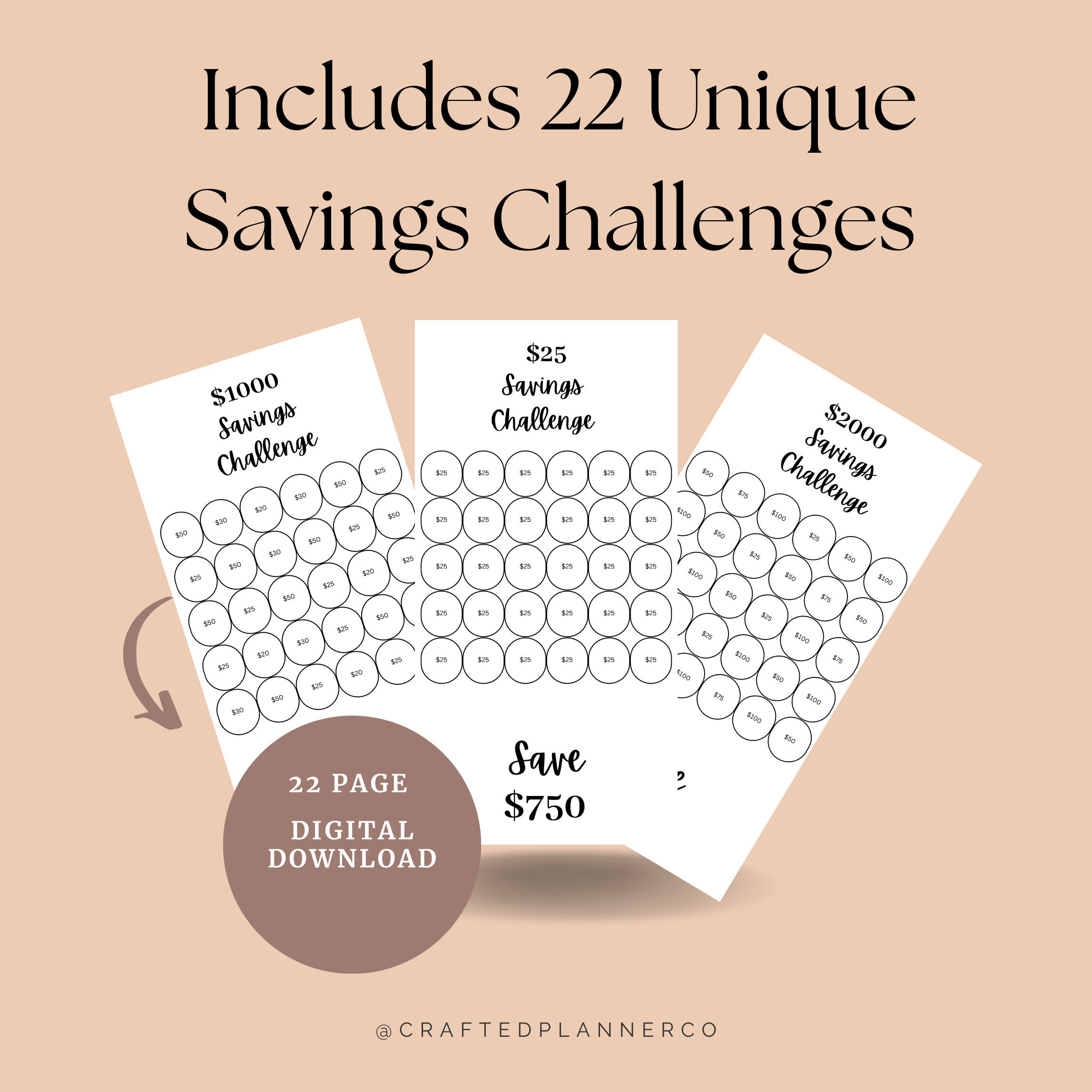 Savings Challenge Printable Minimalist Mega Bundle Saving Challenge ...