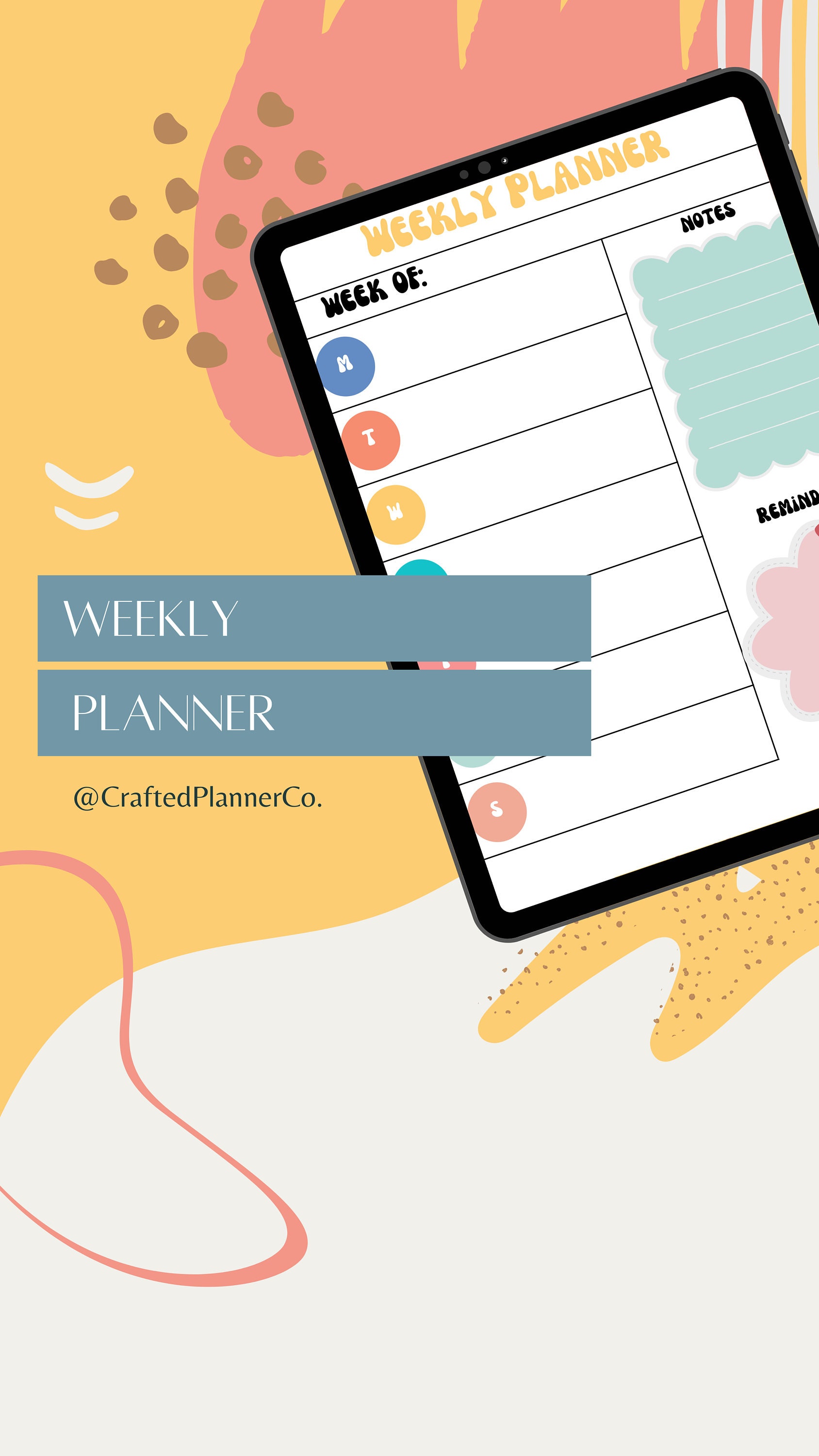 Colorful Weekly Digital Download Planner, iPad Planner, Undated ...