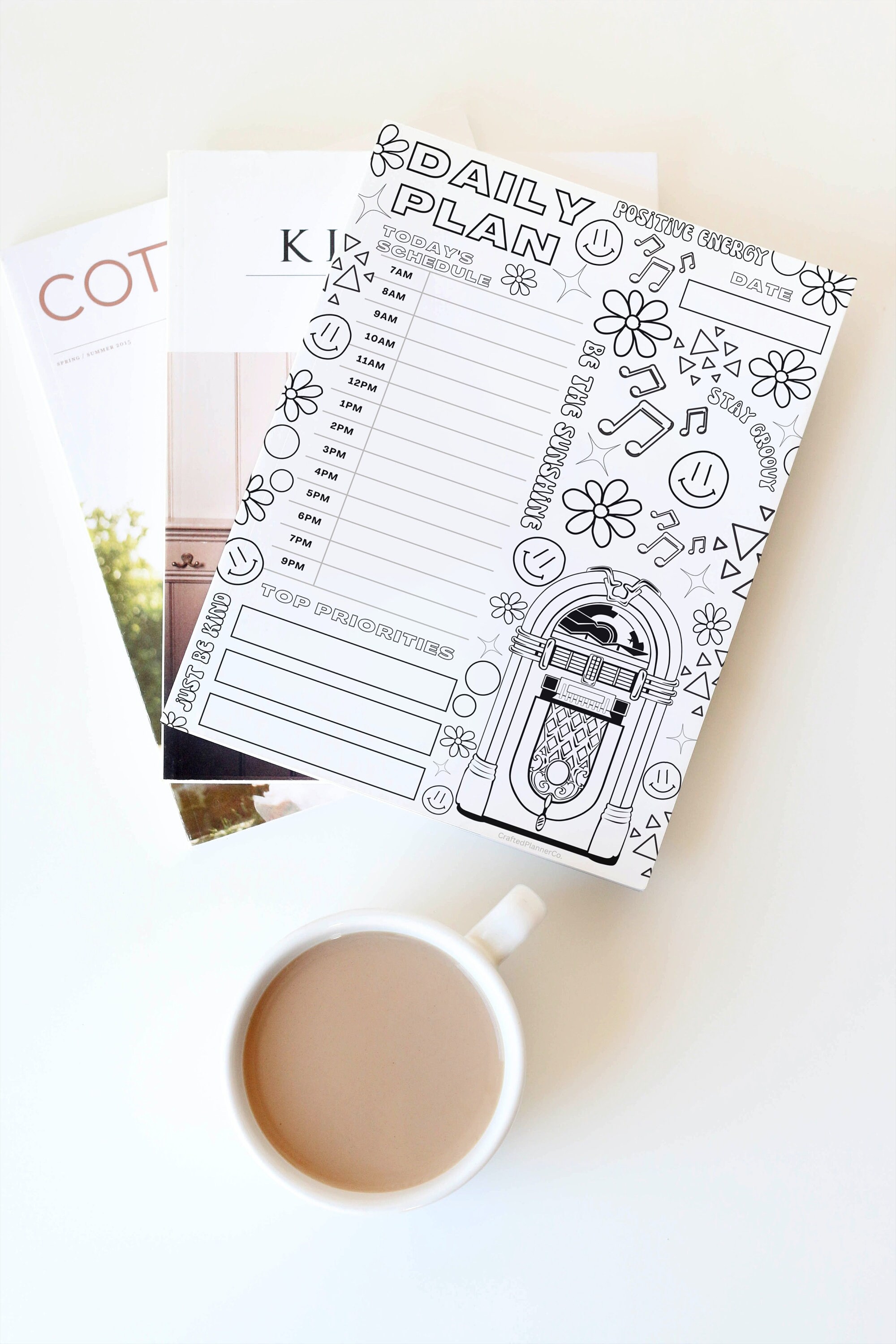 Daily & Weekly Digital Coloring Planner | Printable | PDF and PNG ...