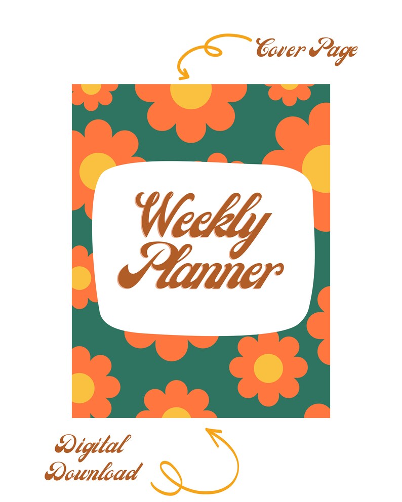Retro Inspired Digital Weekly Planner, iPad Planner, Printable Planner ...
