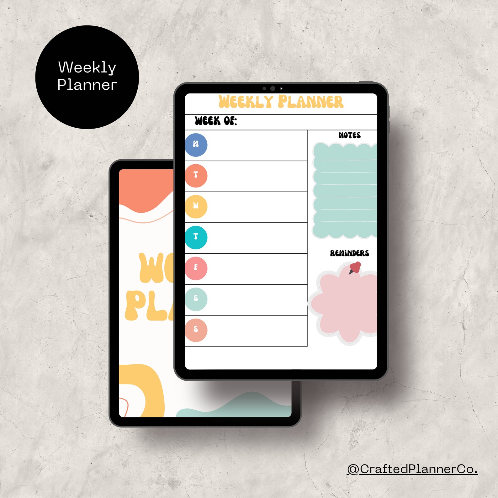 Colorful Weekly Digital Download Planner, iPad Planner, Undated ...