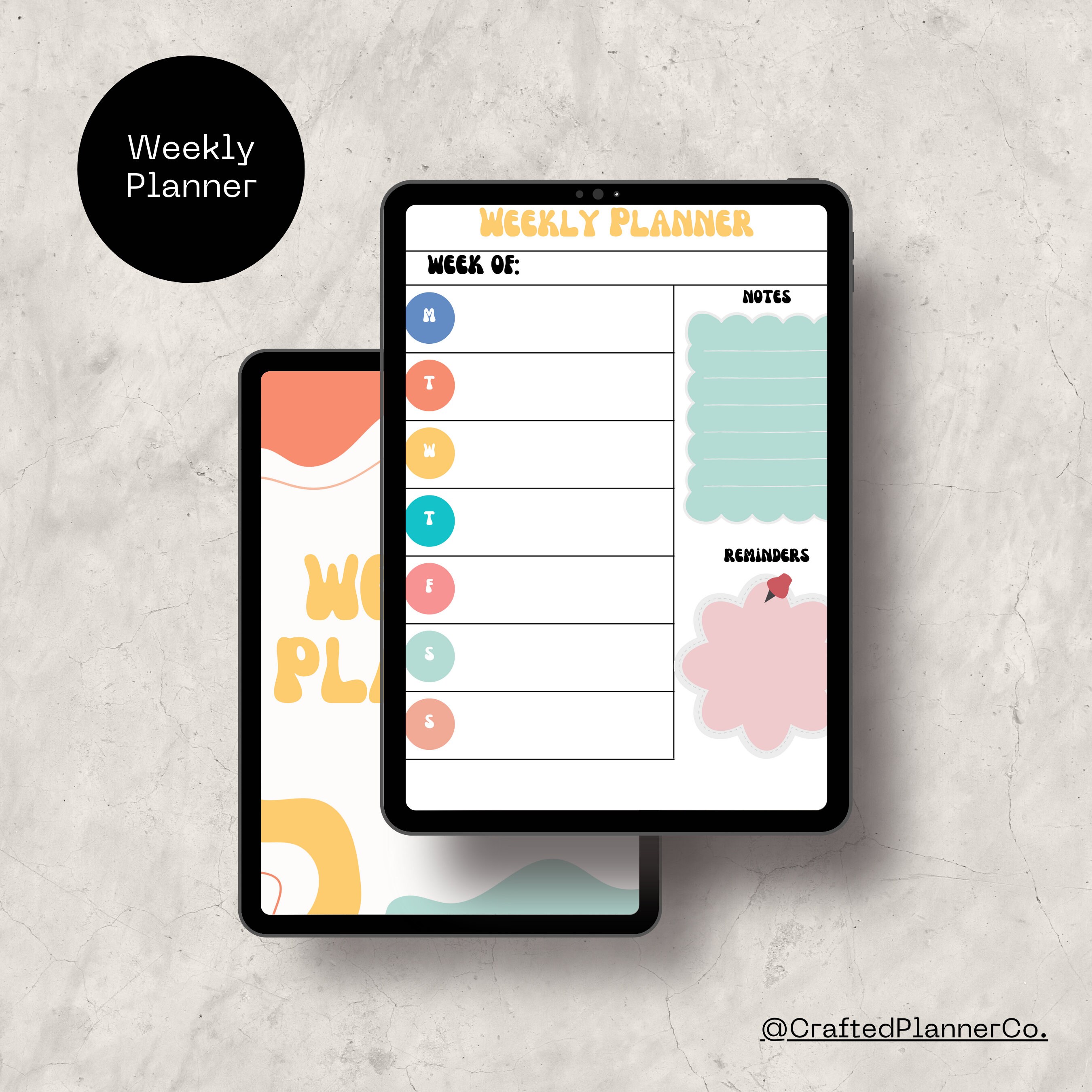Colorful Weekly Digital Download Planner, iPad Planner, Undated ...