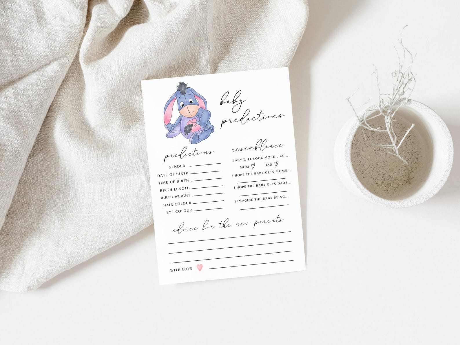 Eeyore Baby Shower Welcome Sign: Winnie the Pooh Invitation (digital ...
