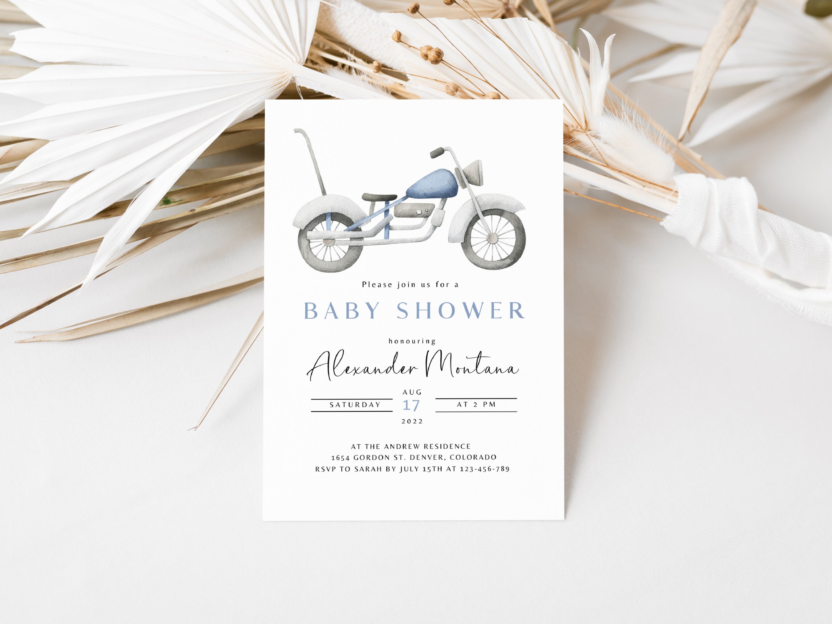 Motorcycle Baby Shower, Motorcycle Baby Shower Invitation, Baby Boy ...