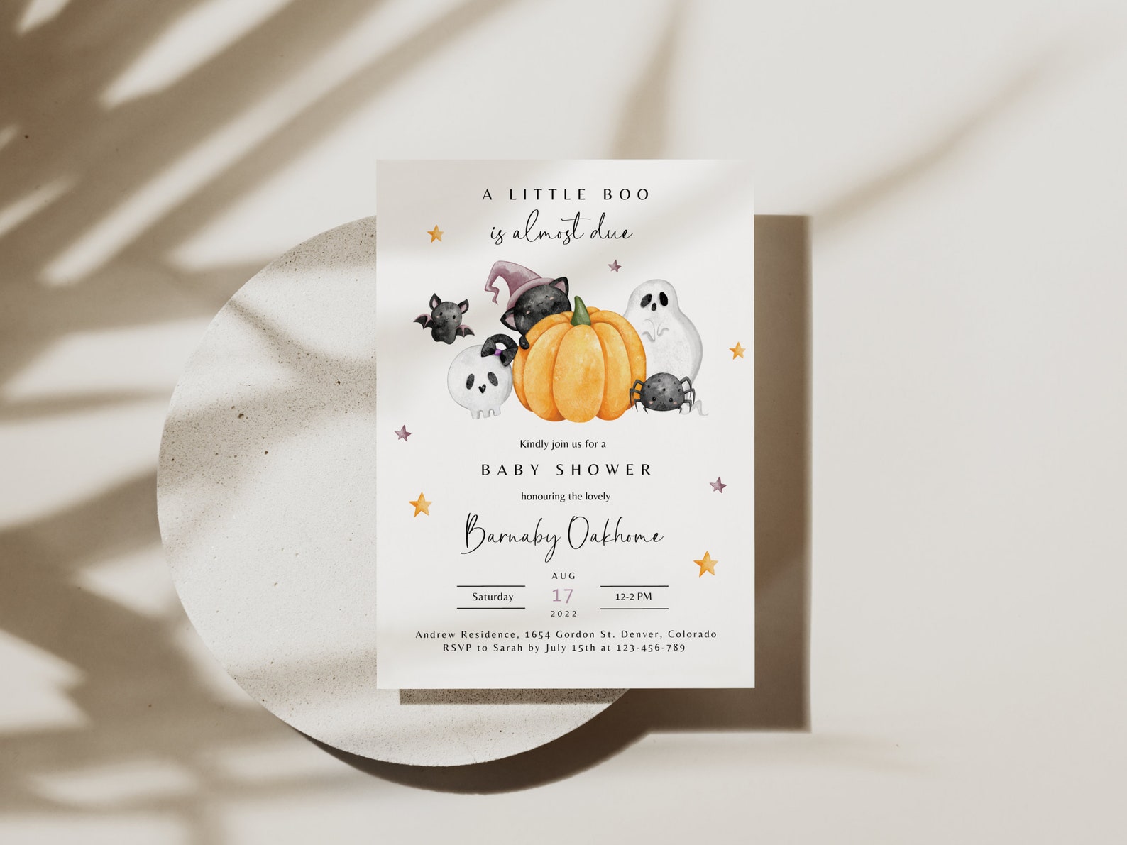 A Little Boo is Almost Due Baby Shower Invitation, Gender Neutral ...