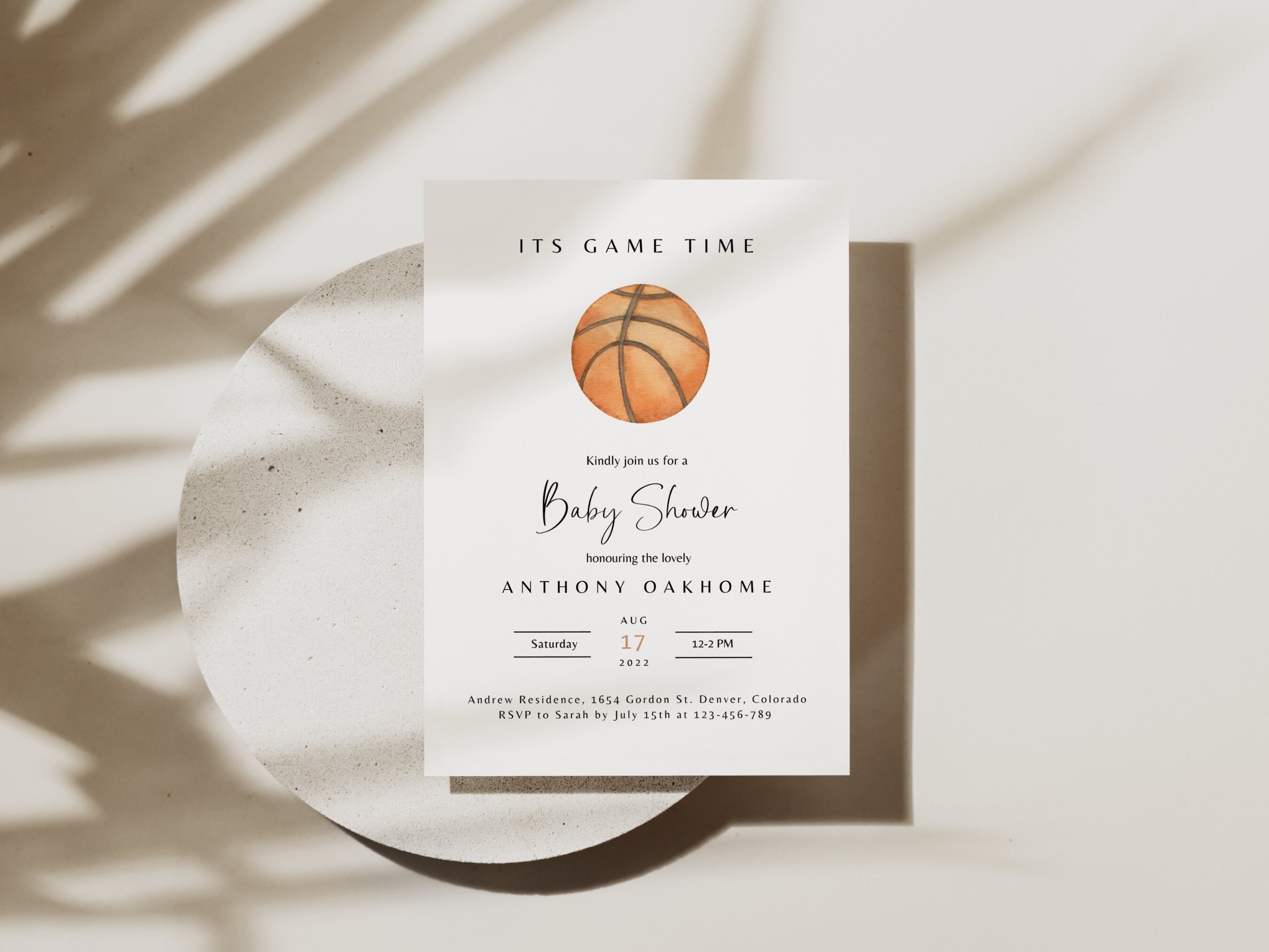 Basketball Baby Shower Invitation: Editable Boy Theme (digital Download ...