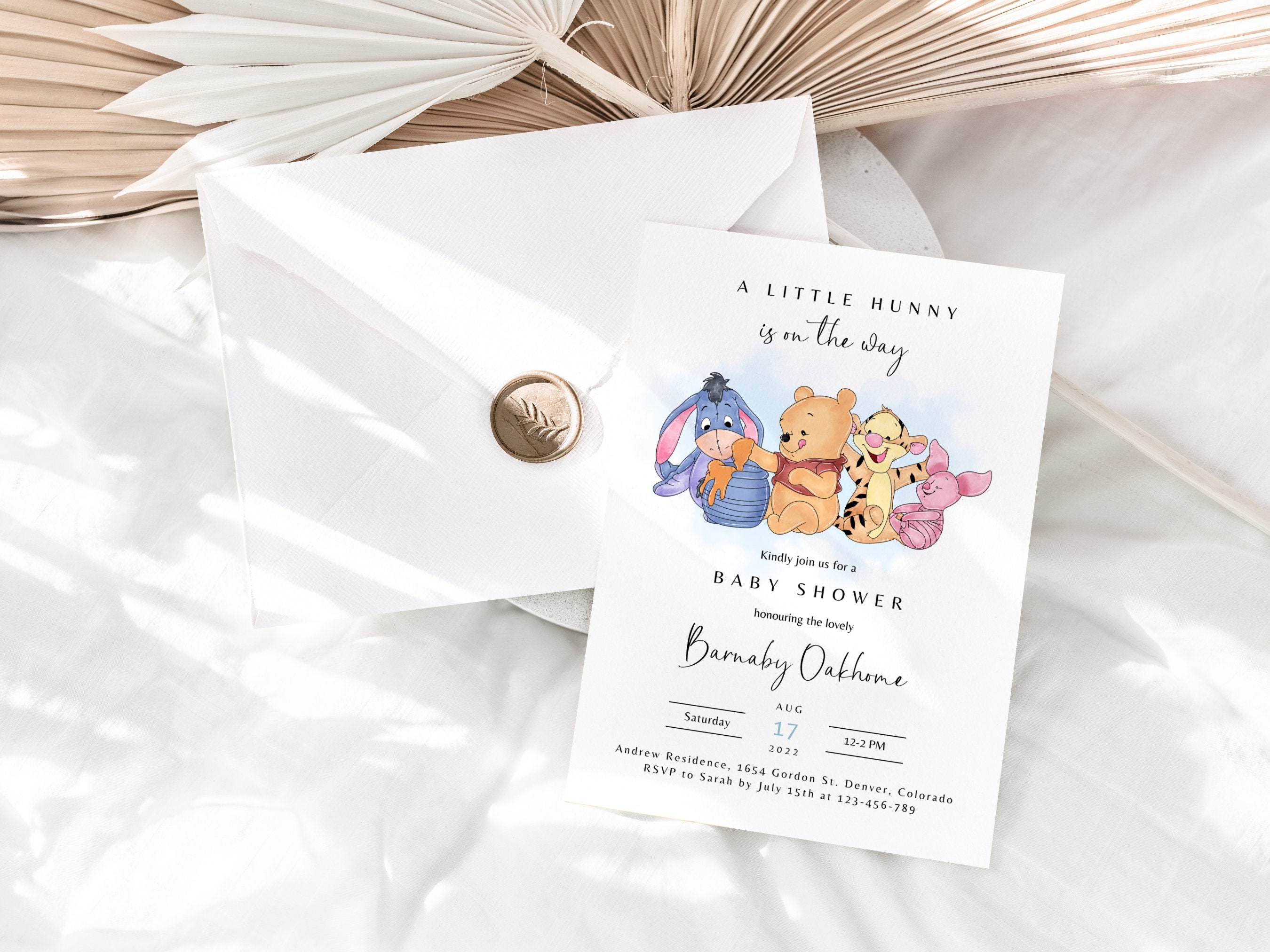 Editable A Little Hunny Winnie the Pooh Invitation Classic - Etsy