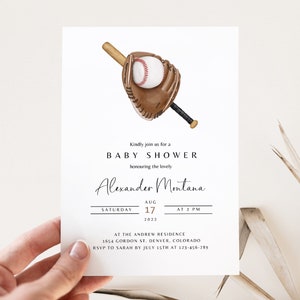 Baseball Baby Shower Invitation, Editable Baseball Baby Shower Invite ...