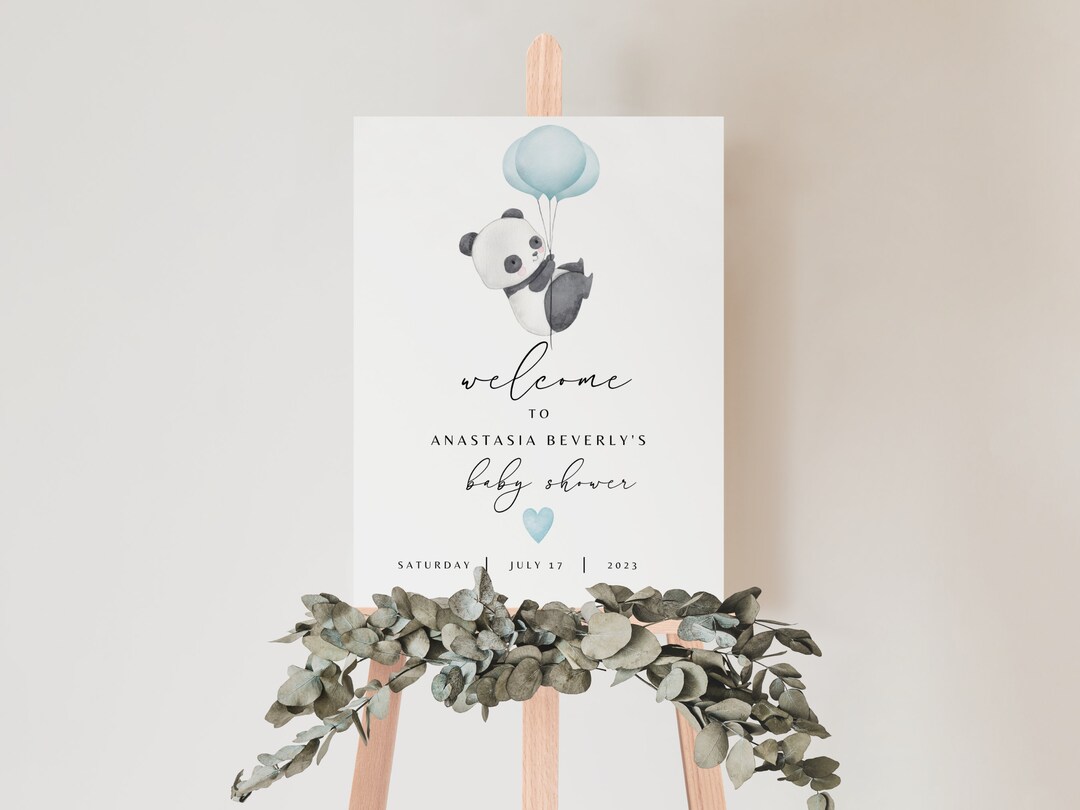 Editable Panda Baby Shower Welcome Sign (digital Download) - Etsy