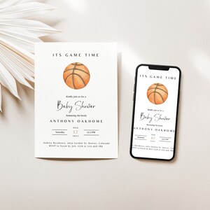 Basketball Baby Shower Invitation: Editable Boy Theme (digital Download ...