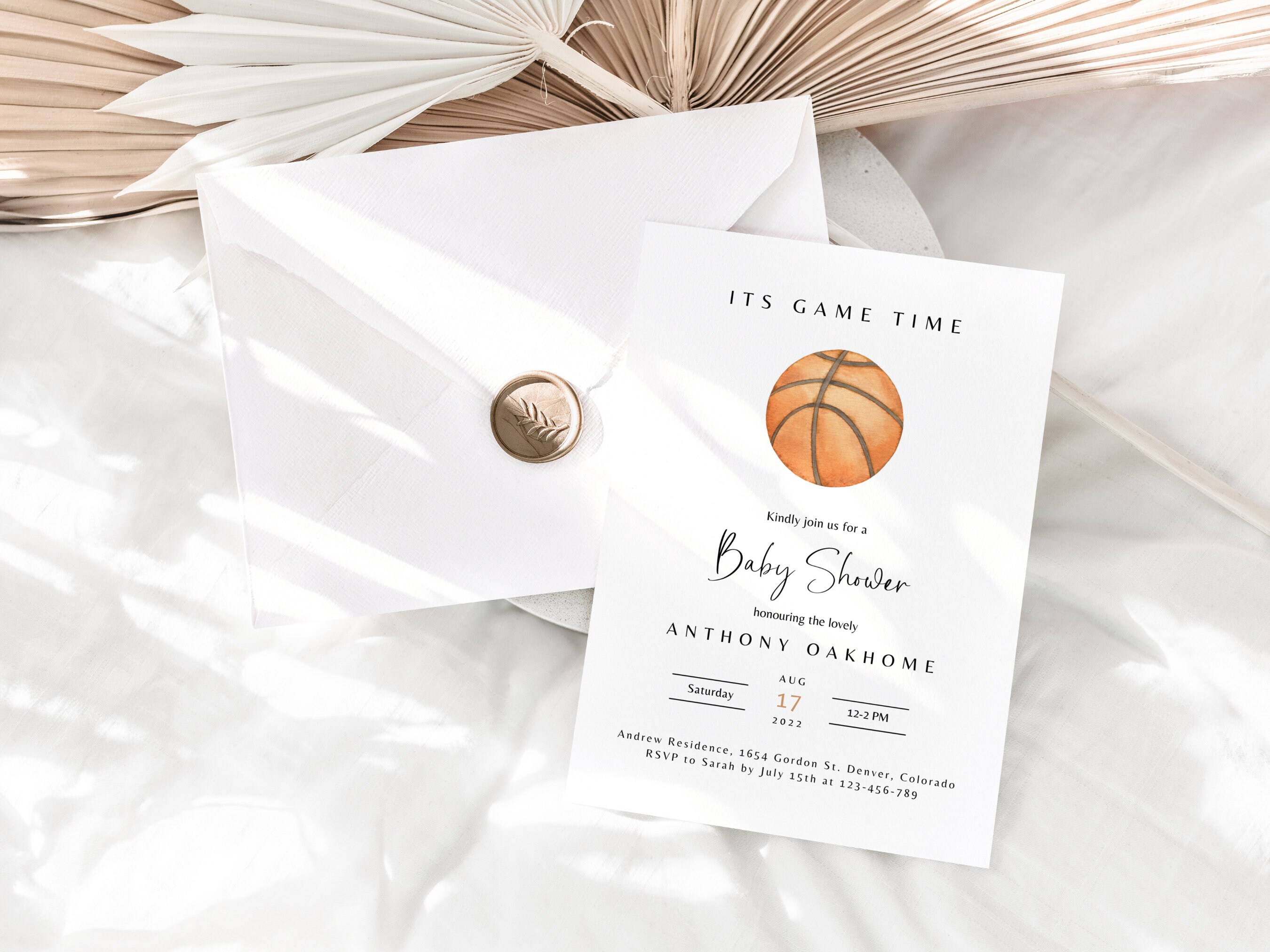 Basketball Baby Shower Invitation: Editable Boy Theme (digital Download ...