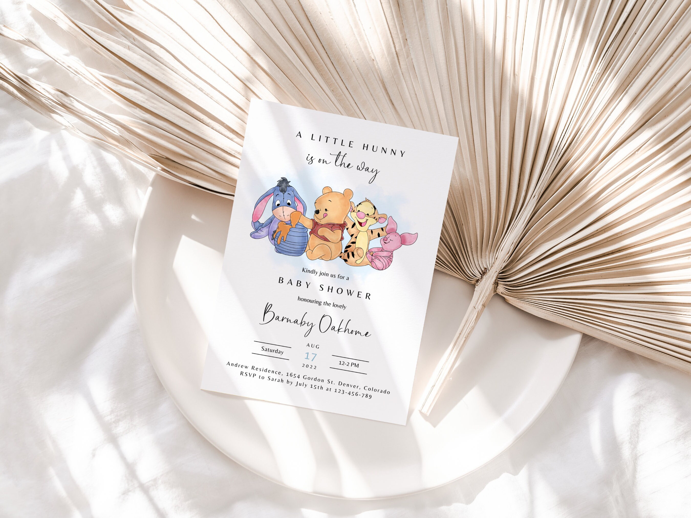 Editable A Little Hunny Winnie the Pooh Invitation Classic - Etsy