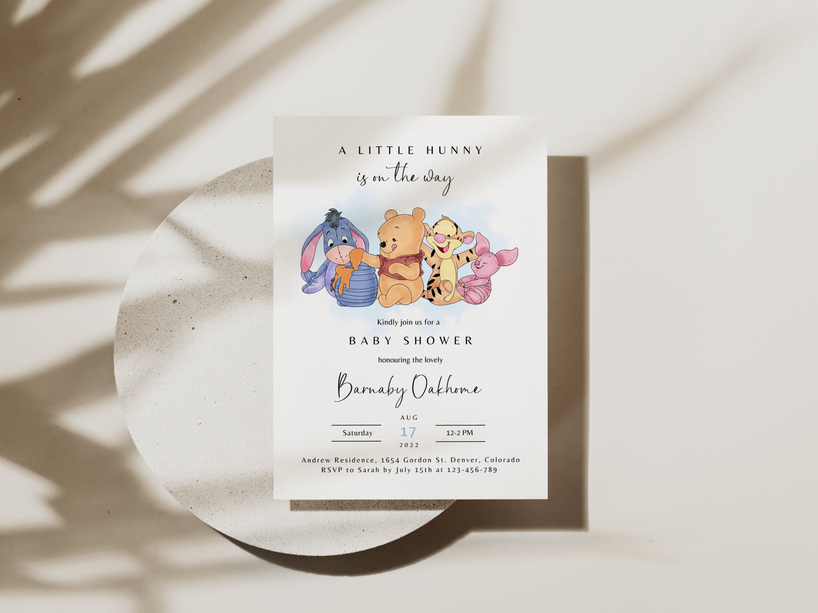 Editable A Little Hunny Winnie the Pooh Invitation Classic - Etsy