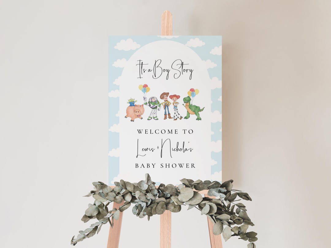 It’s a Boy Story Baby Shower Welcome Sign, Toy Story Printable Sign ...