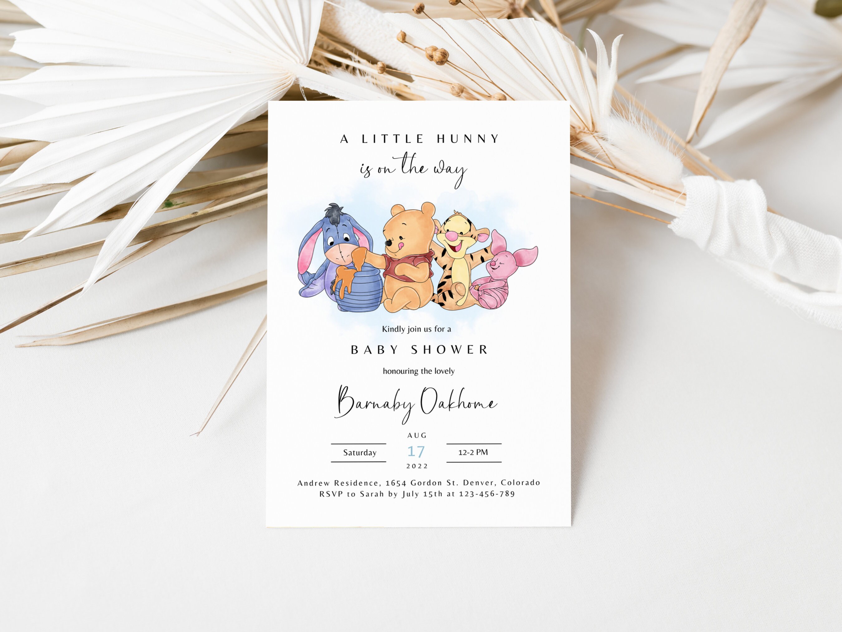 Editable A Little Hunny Winnie the Pooh Invitation Classic - Etsy