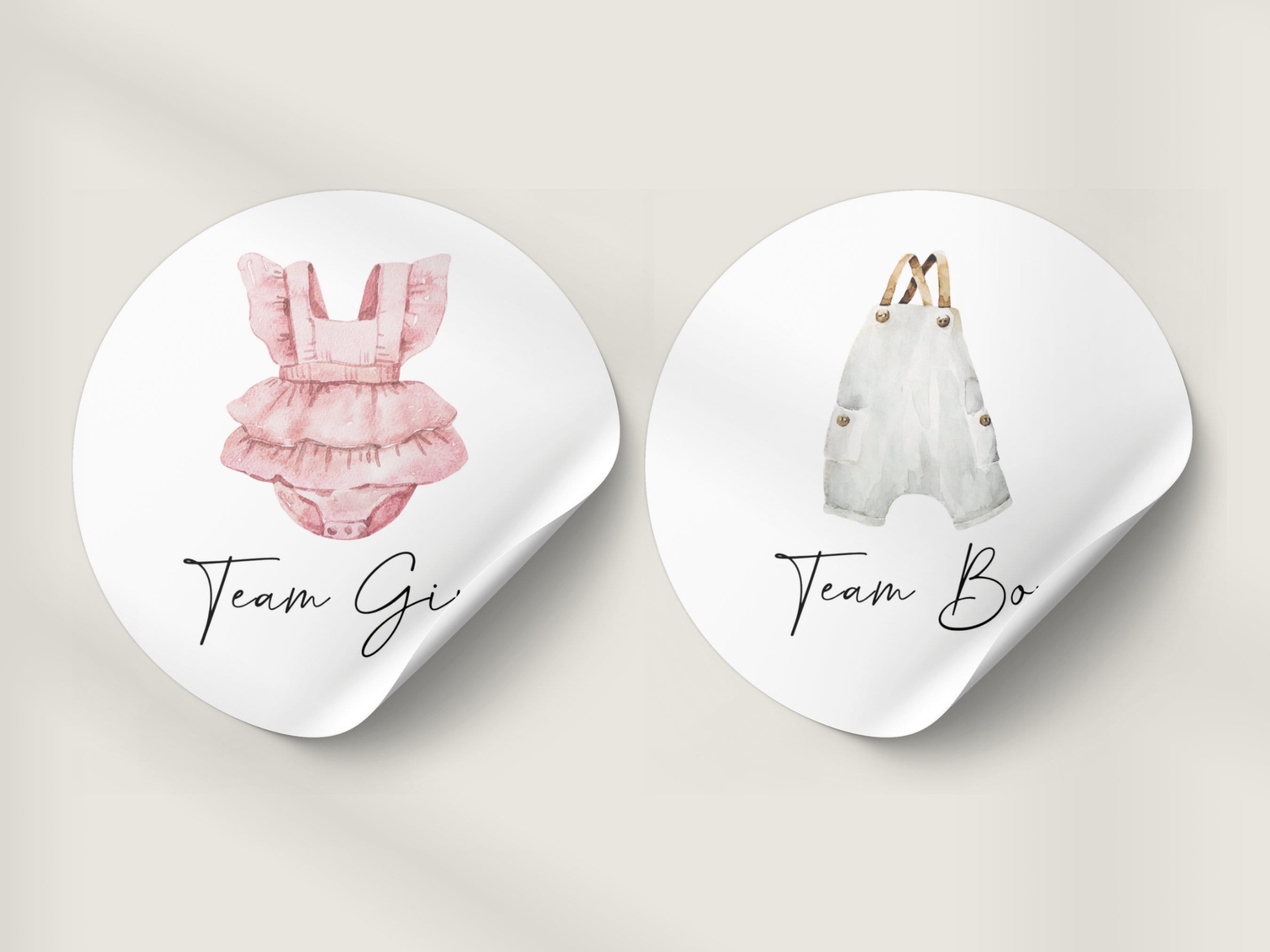 Boho Gender Reveal Stickers, Team Boy Team Girl, Editable Gender Reveal ...
