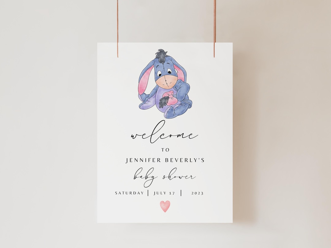 Eeyore Baby Shower Welcome Sign: Winnie the Pooh Invitation (digital ...
