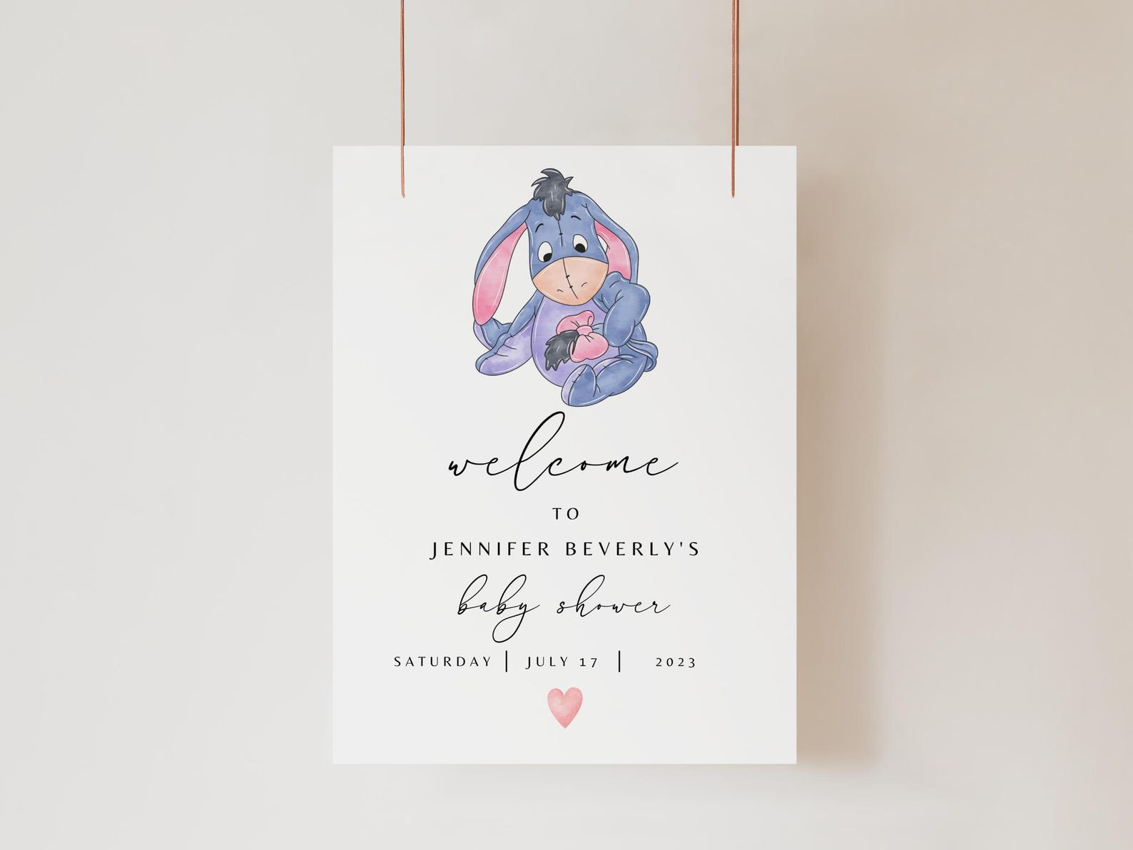 Eeyore Baby Shower Welcome Sign: Winnie the Pooh Invitation (digital ...