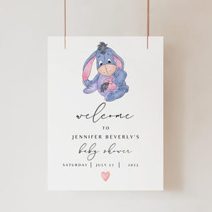 Eeyore Baby Shower Welcome Sign: Winnie the Pooh Invitation (digital ...
