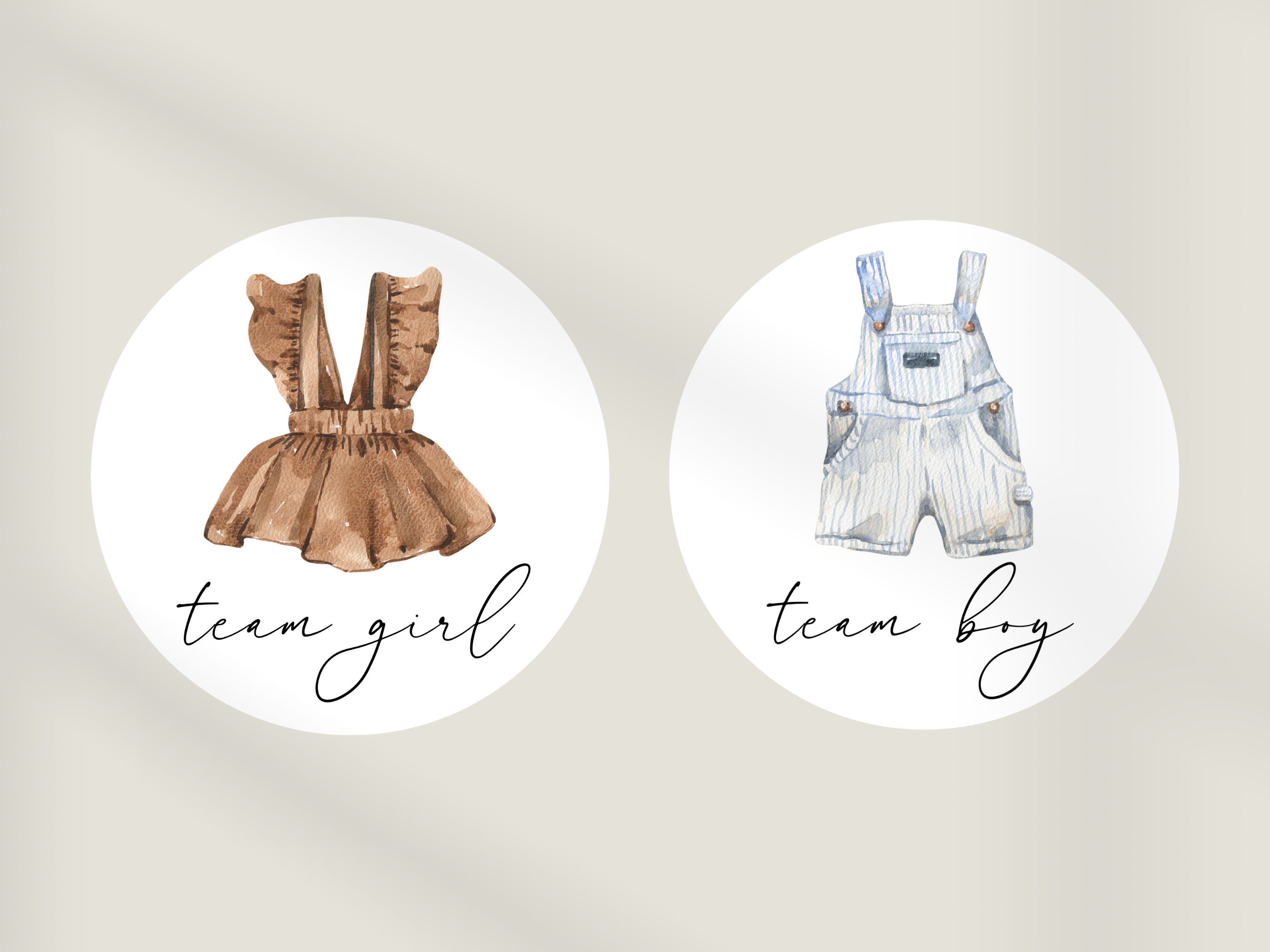 Boho Gender Reveal Stickers, Team Boy Team Girl, Editable Gender Reveal Sticker Template ...