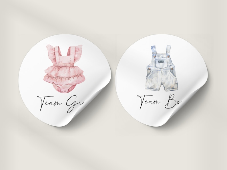 Gender Reveal Stickers, Boho Rustic Romper Baby Clothes Gender Reveal ...