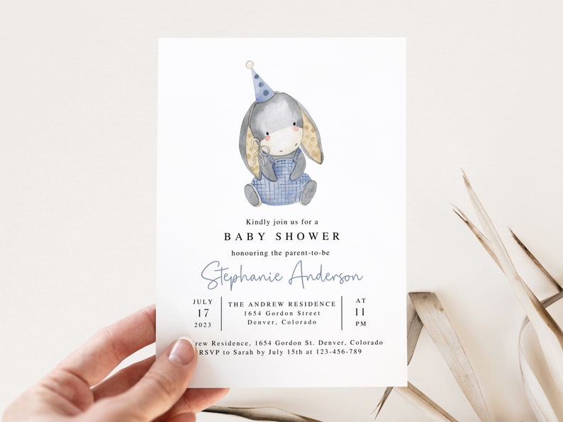 Boho Donkey Baby Shower Invitation Template: Gender Neutral (digital ...