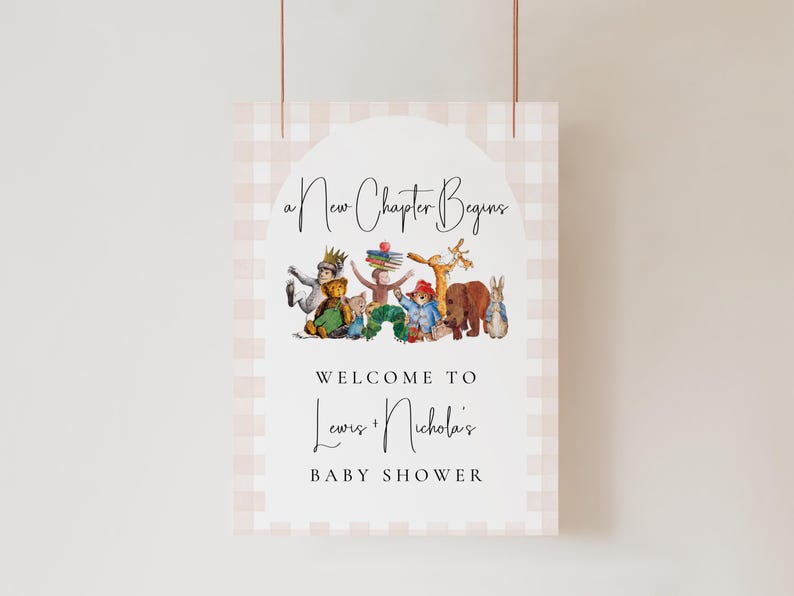 Storybook Baby Shower Welcome Sign, Woodland Characters, Editable ...