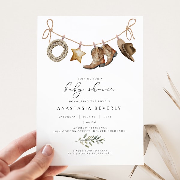 Western Baby Shower Invitations - Etsy