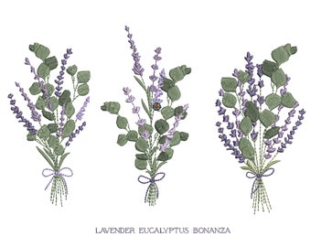 Wildflowers Machine Embroidery Design, Botanical Flower Pattern Instant ...