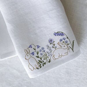 Easter Meadow Border Machine Embroidery Design, Flower Bunny Floral ...