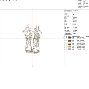 Wildflower Boots Machine Embroidery Design, Botanical Flower Shoes ...