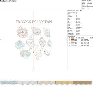 Unusual Sea Shell Machine Embroidery Design Collection, Shells Algae ...